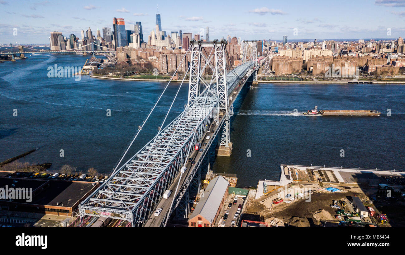The Williamsburg Bridge and Manhattan, New York City, NY, USA Stock ...