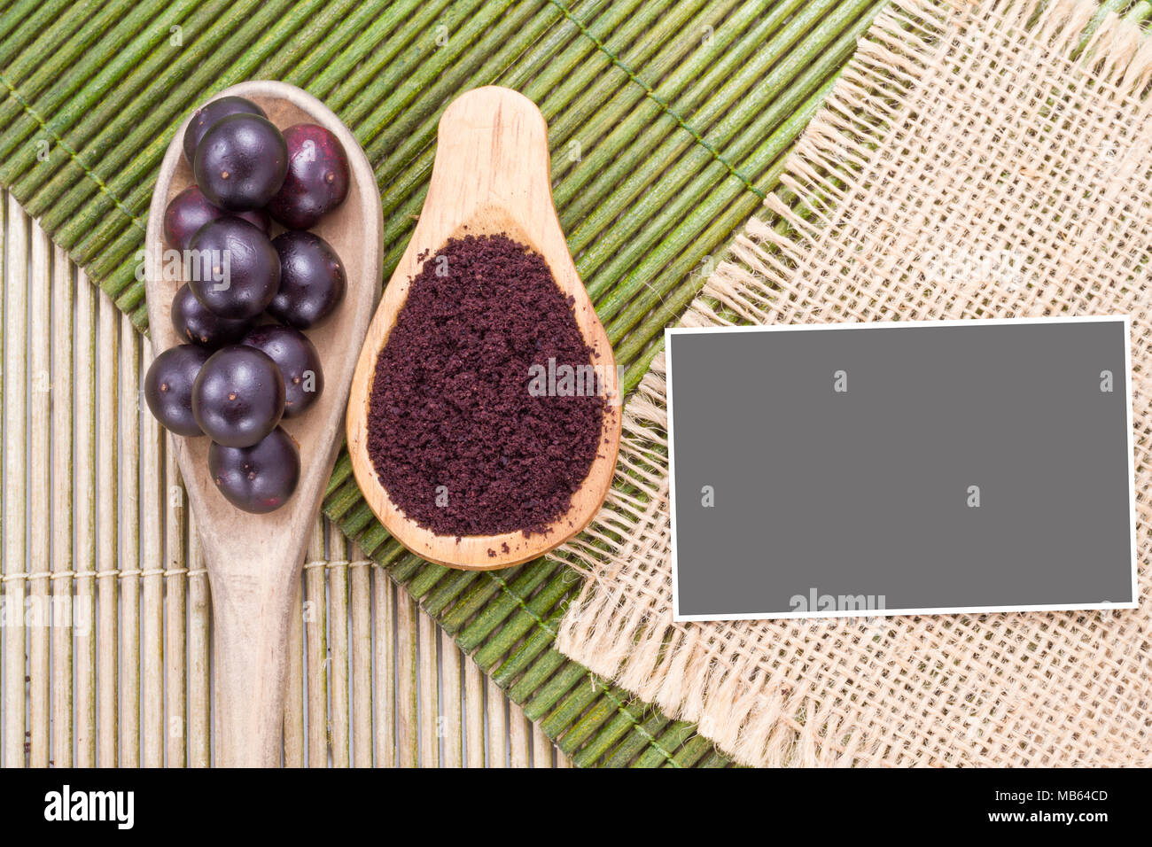 berries and acai powder, fruit of Amazonian origin Stock Photo - Alamy