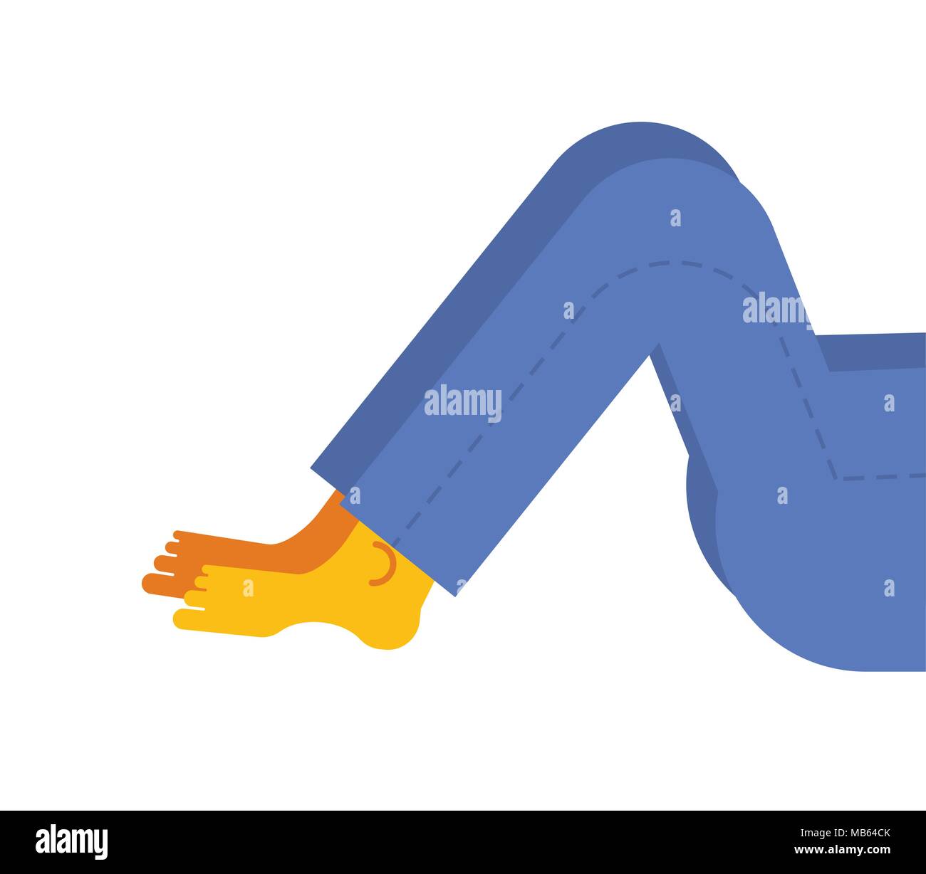 Mens legs in jeans. Man is rest. Vector illustration Stock Vector Image ...