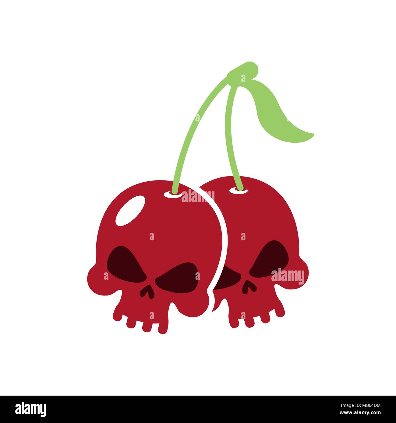 Cherry skull. Deadly berry. Head of skeleton. Vector illustration Stock ...