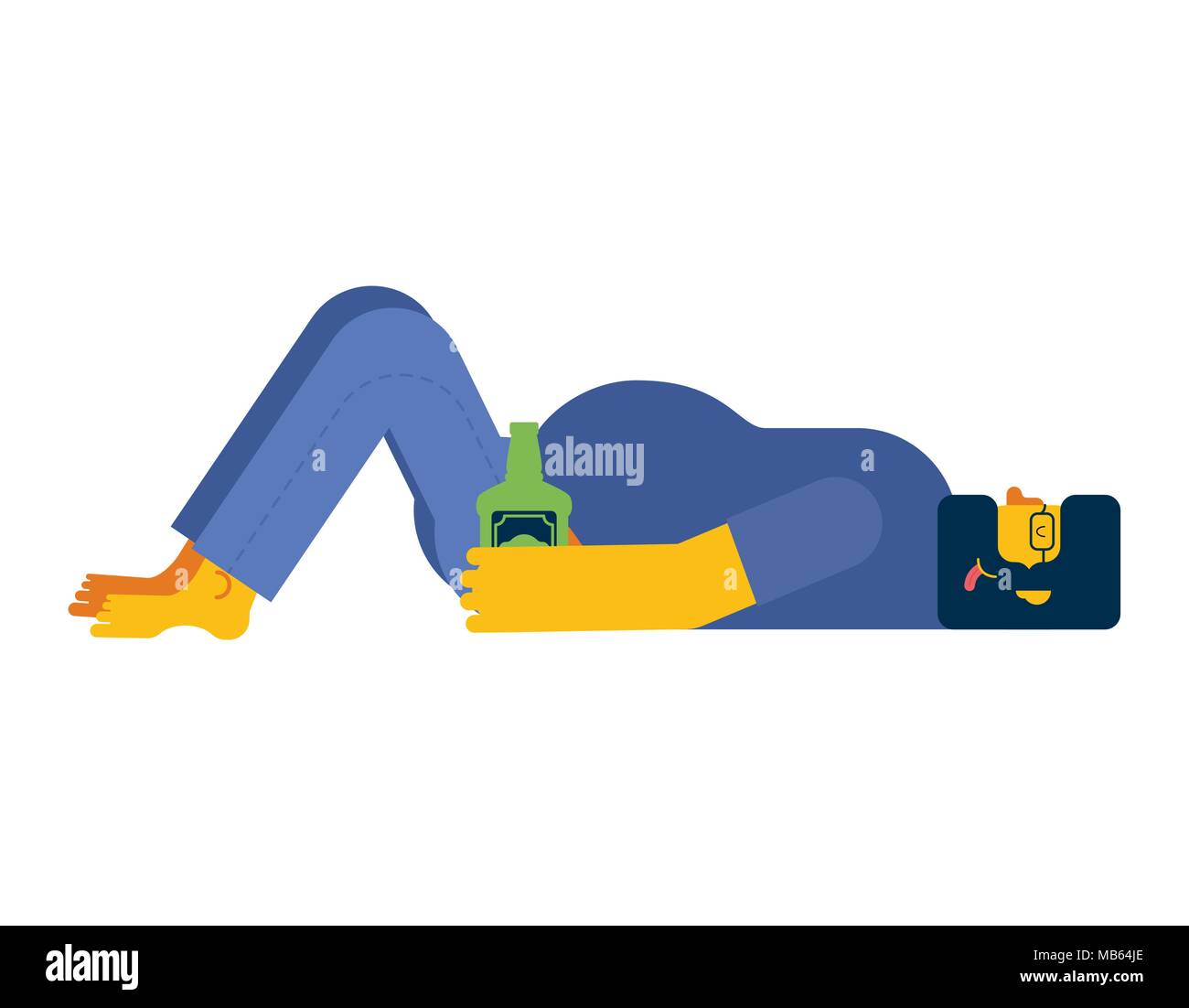 Woman lying down drunk Stock Vector Images - Alamy