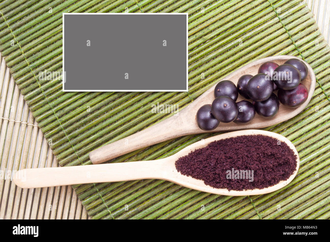 berries and acai powder, fruit of Amazonian origin Stock Photo - Alamy
