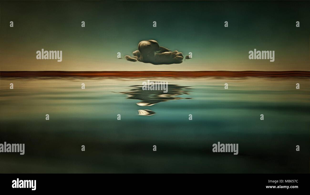 Lonely cloud above water surface Stock Photo - Alamy