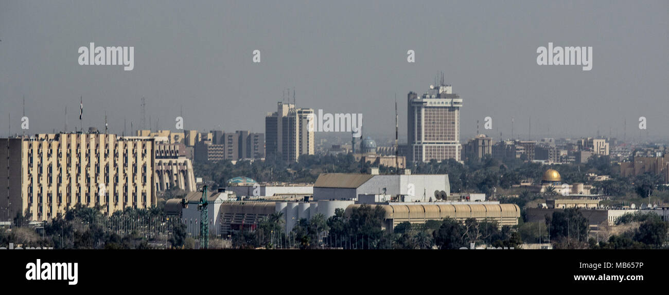 Aerial photo of the city of Baghdad, and shows where residential ...