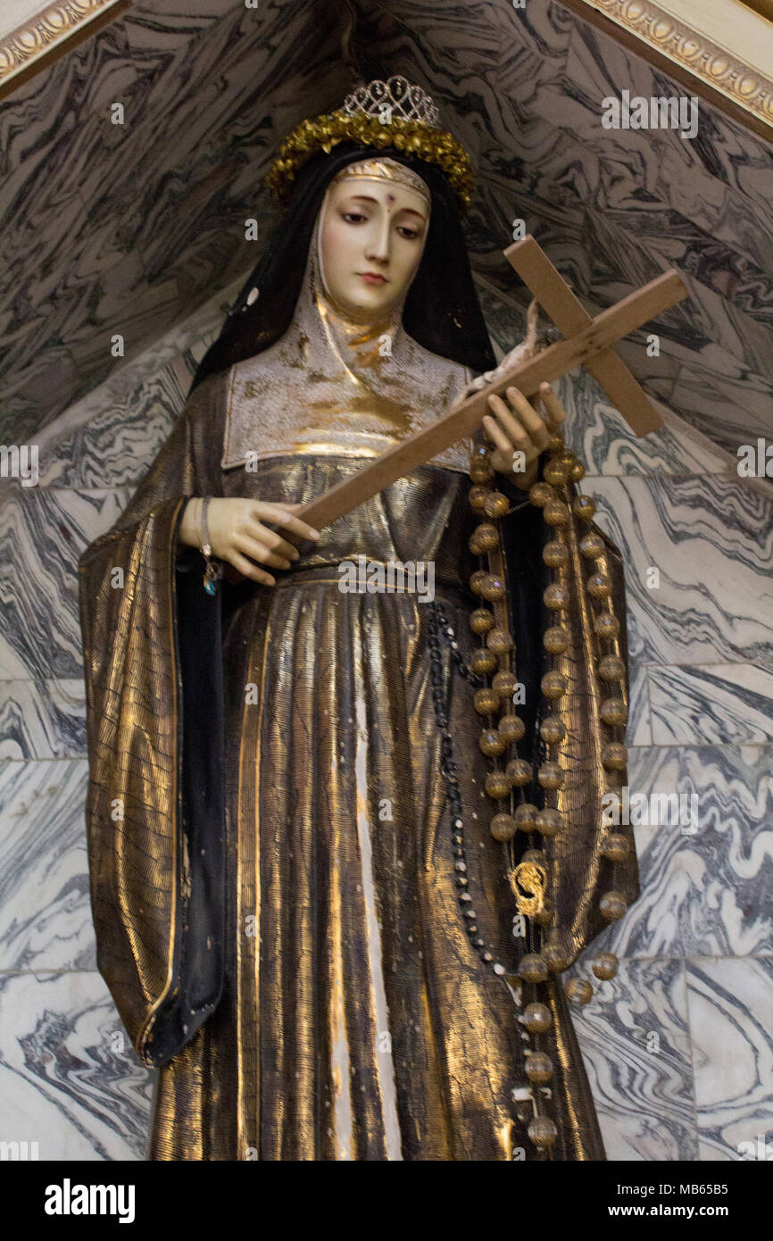 Picture of a statue of the Virgin Mary in one of the churches of the ...