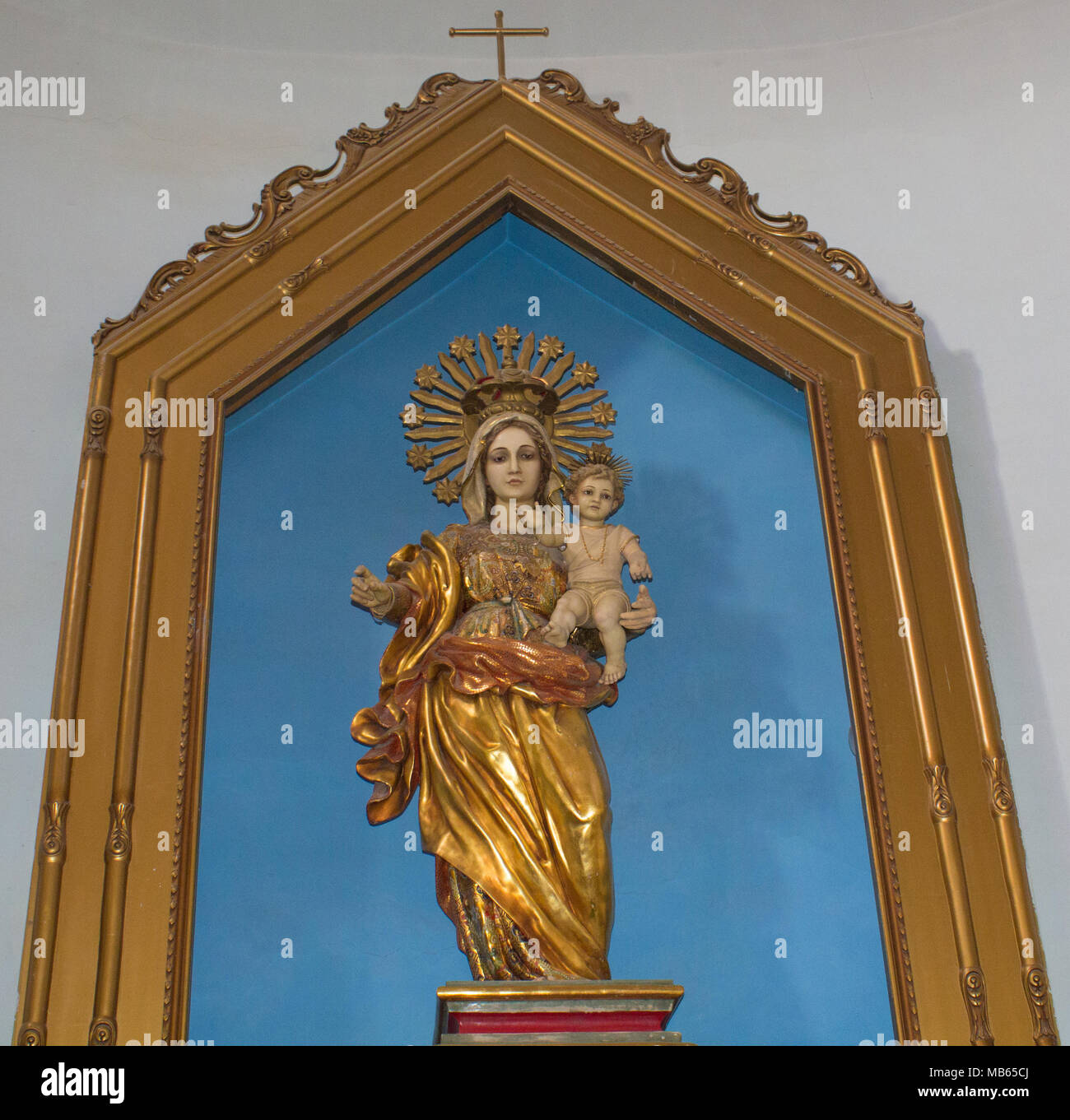 Picture of a statue of the Virgin Mary in one of the churches of the ...