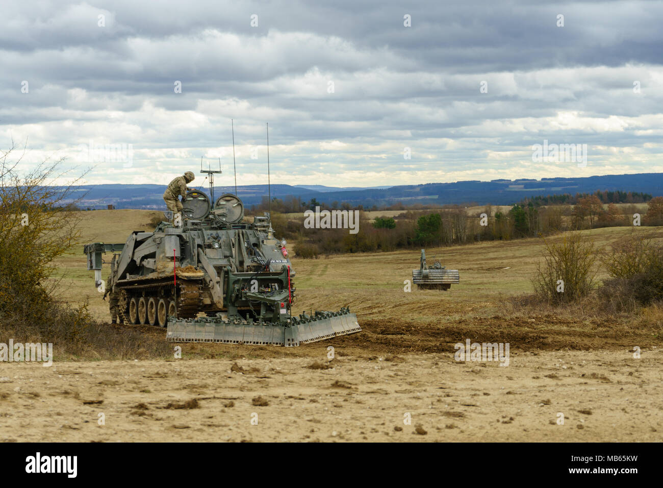 A British soldier with the 22nd Engineer Regiment, 8th Engineer Brigade ...