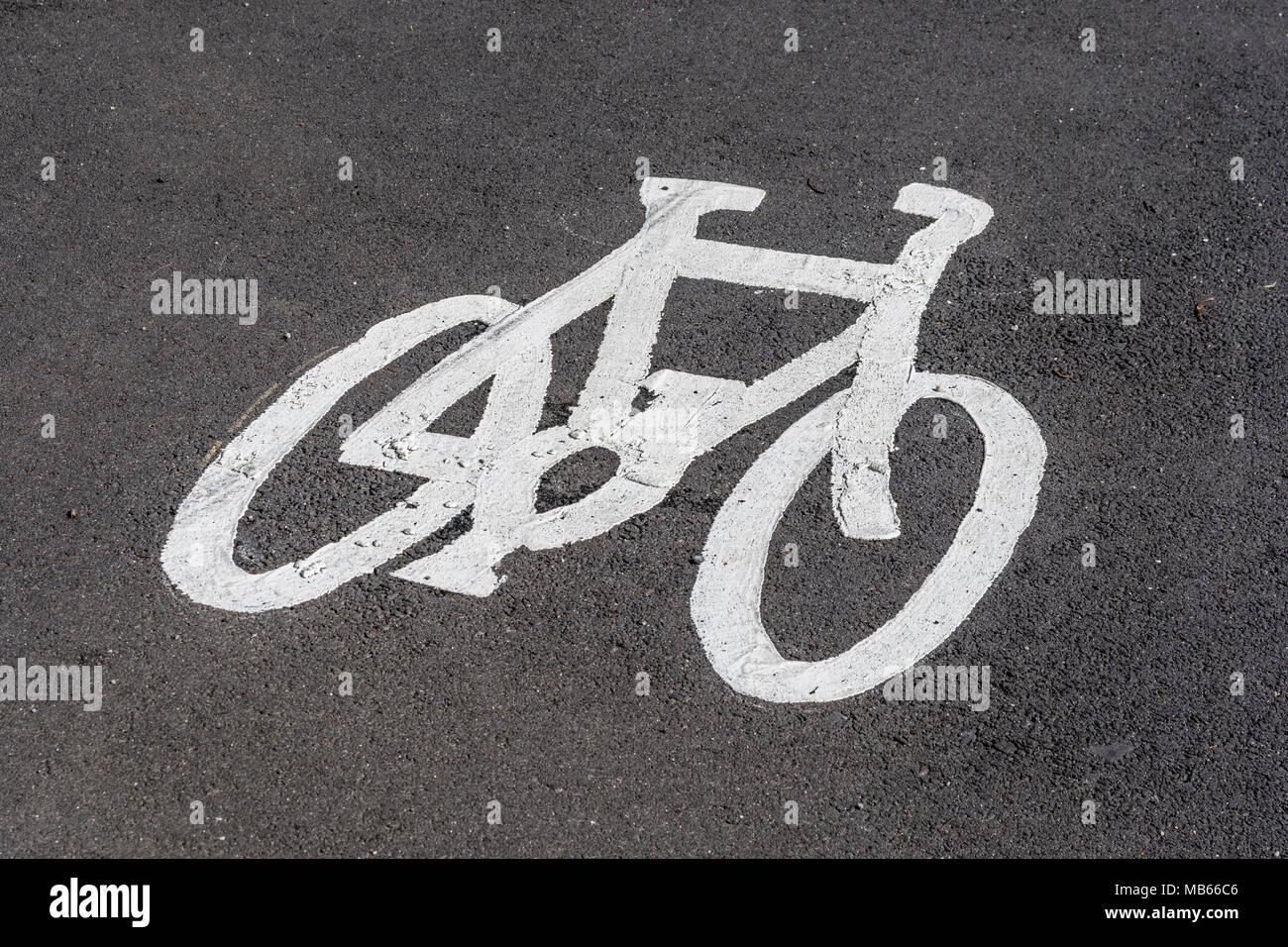 Bike lane / Cycle way marking in Bodmin, Cornwall. Cycling ...