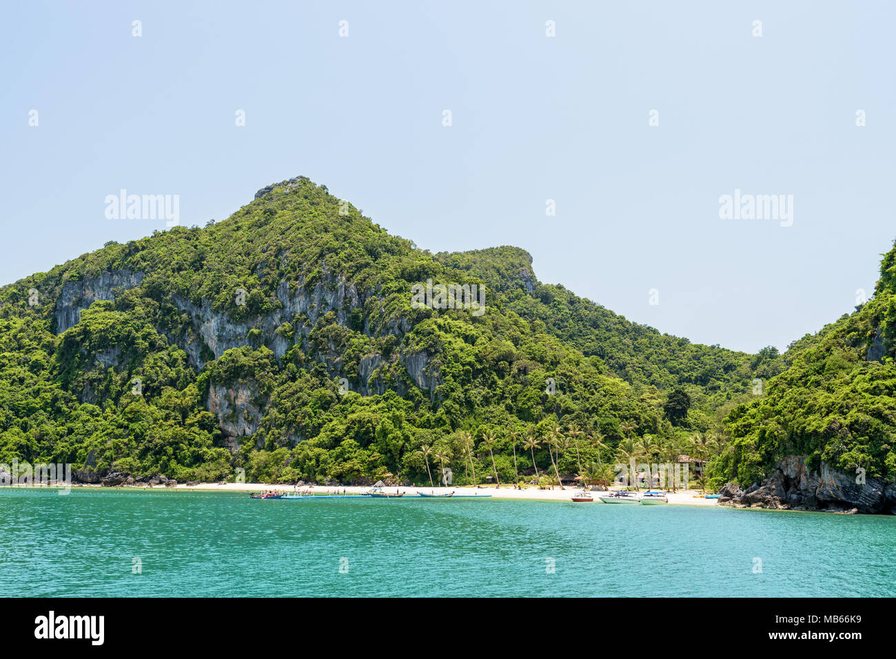 Beautiful natural landscapes of the island, beach and sea during summer ...