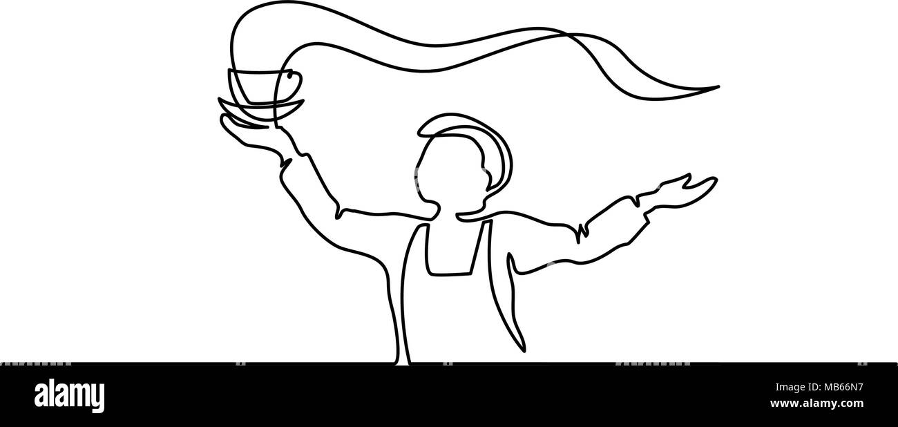 Waiter boy coffee Stock Vector Images - Alamy