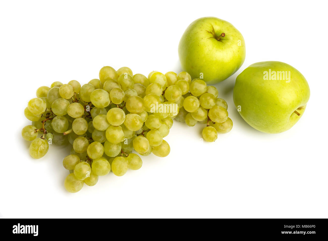 Various, assorted fruits (grape, apple) isolated on the white ...