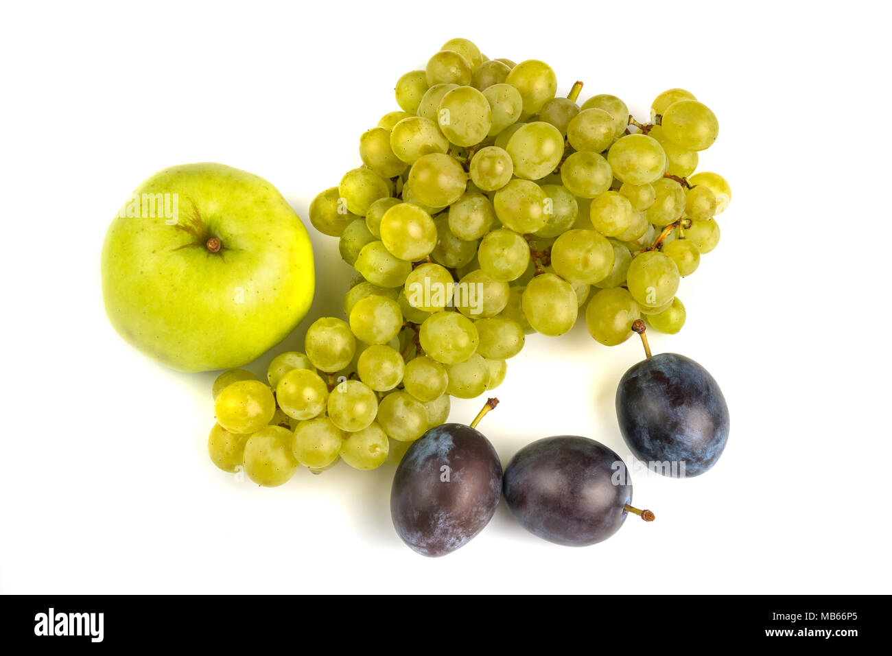 Various, assorted fruits isolated on the white background with soft ...