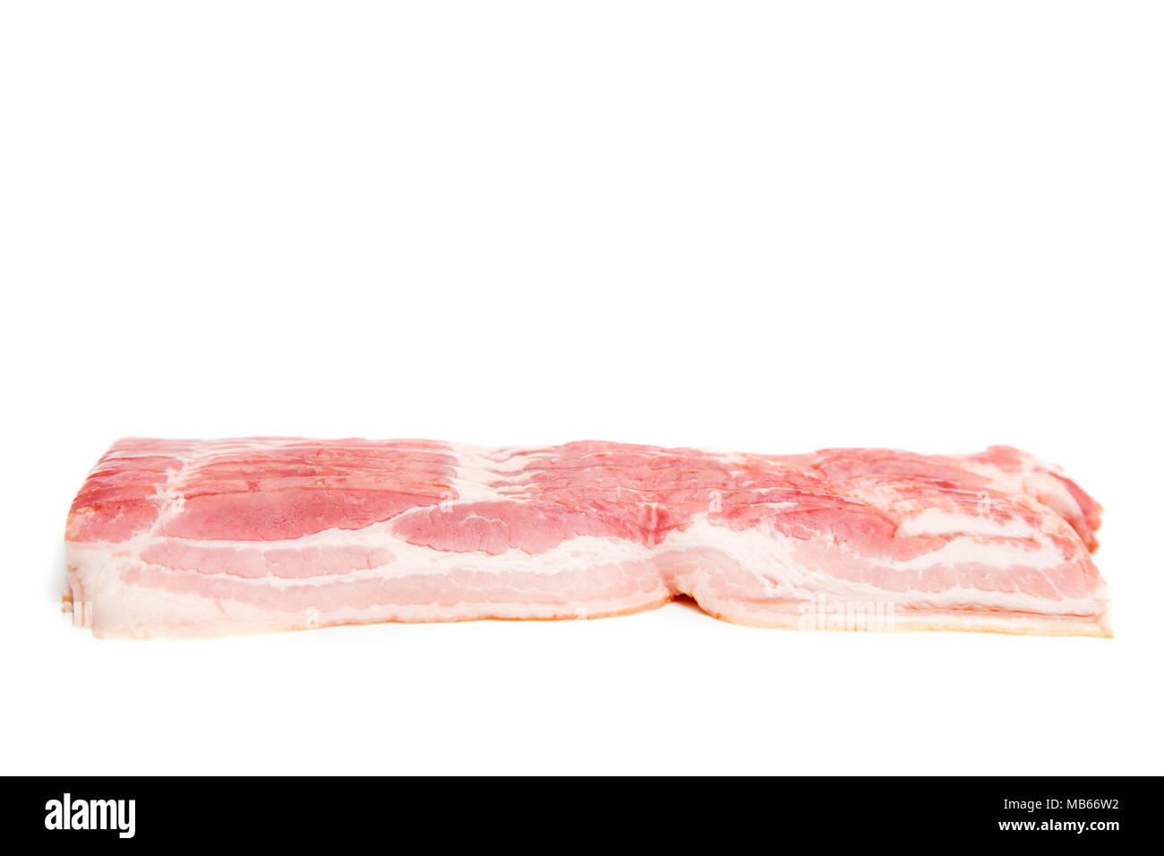 Raw American Style Bacon on a White Background Stock Photo - Alamy