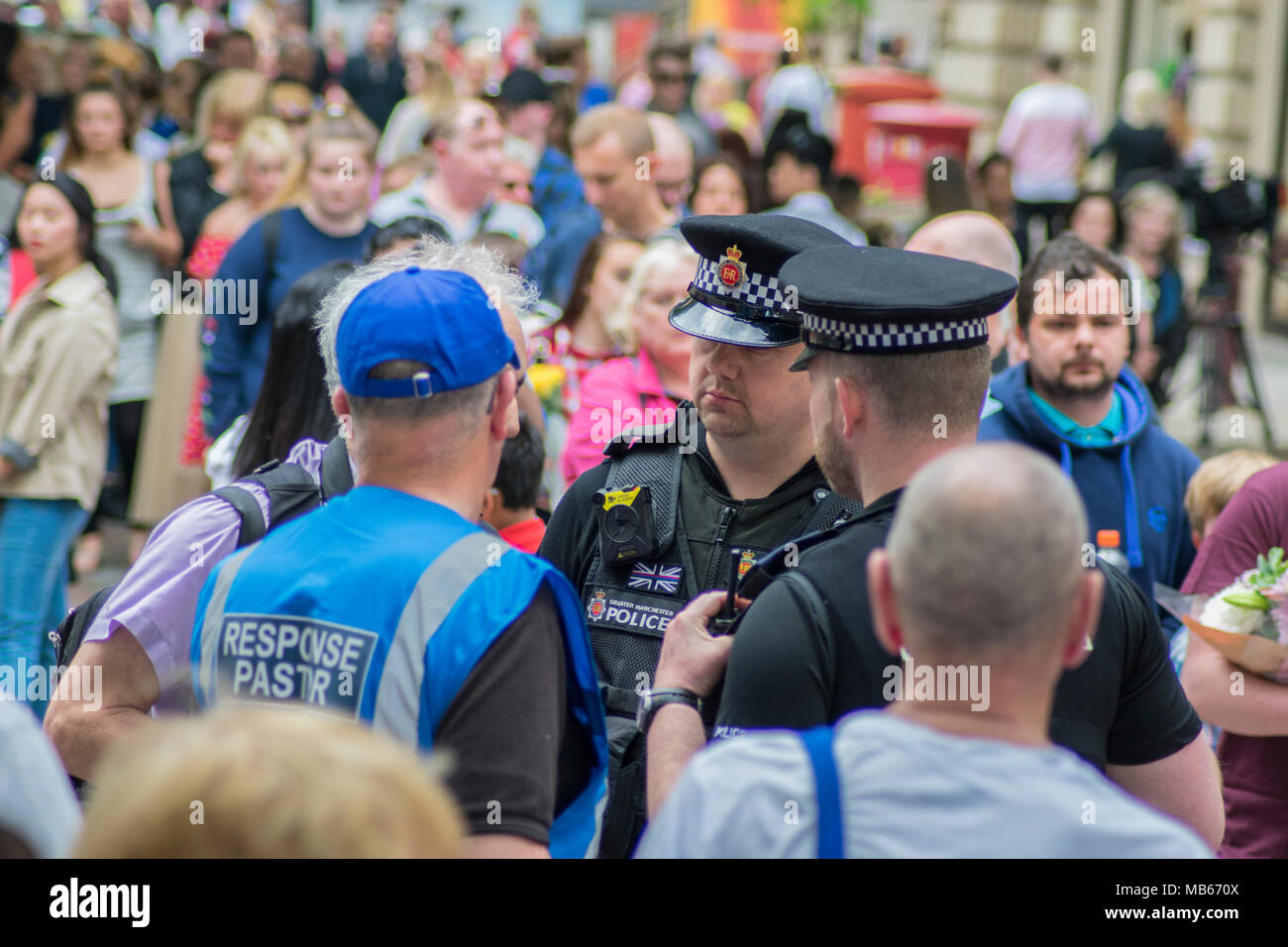 Aftermath of the 22 May 2017 Manchester Arena terrorist attack Stock ...