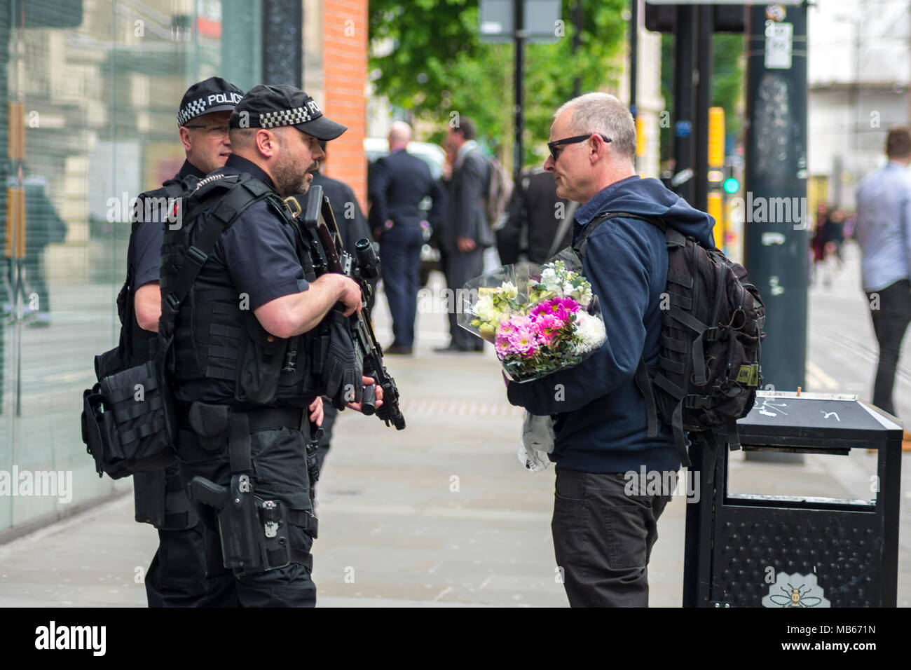 Aftermath of the 22 May 2017 Manchester Arena terrorist attack Stock ...