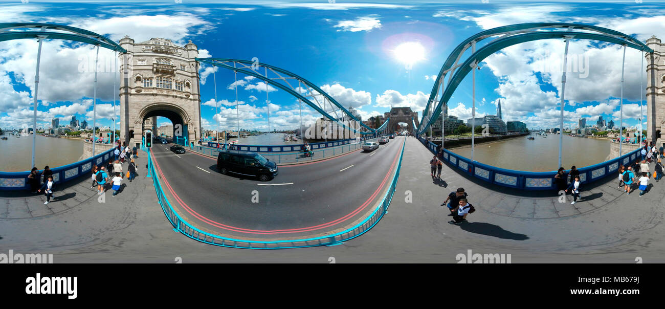 420 x 180 grad Panorama: Tower Bridge, London, England Stock Photo - Alamy