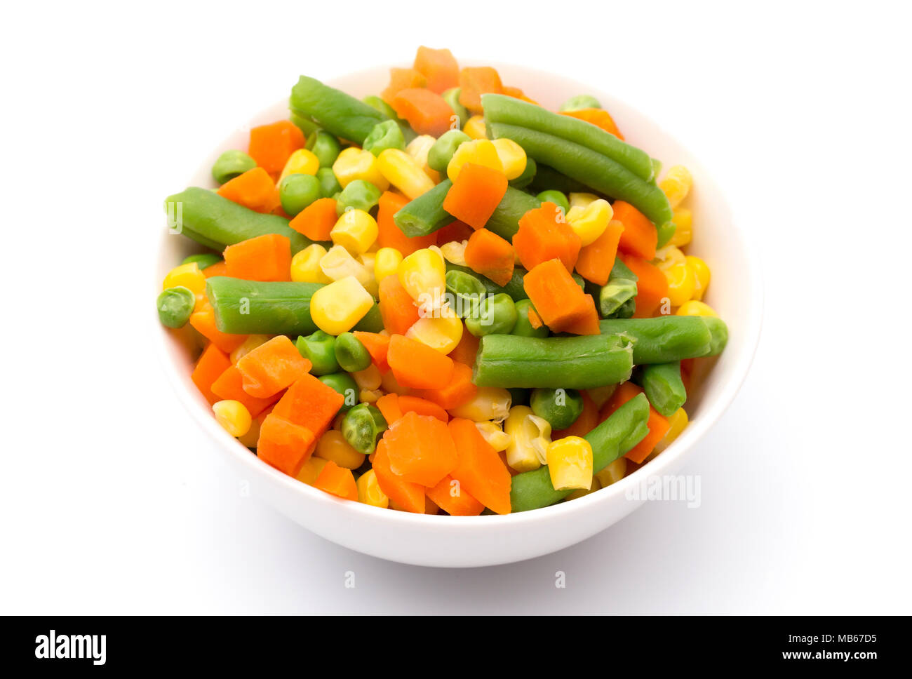 Steamed Mixed Vegetables Isolated on a White Background Stock Photo - Alamy