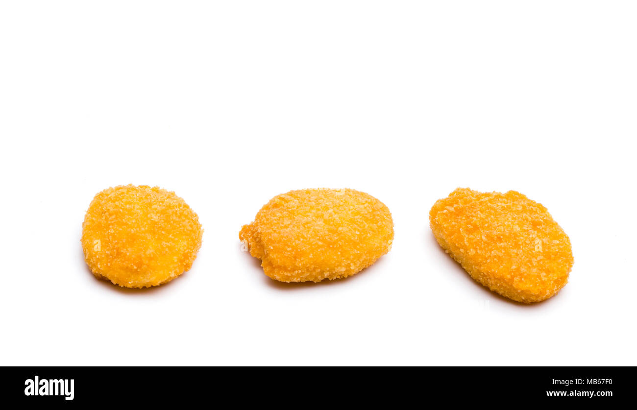 Chicken Nuggets Isolated on a White Background Stock Photo - Alamy