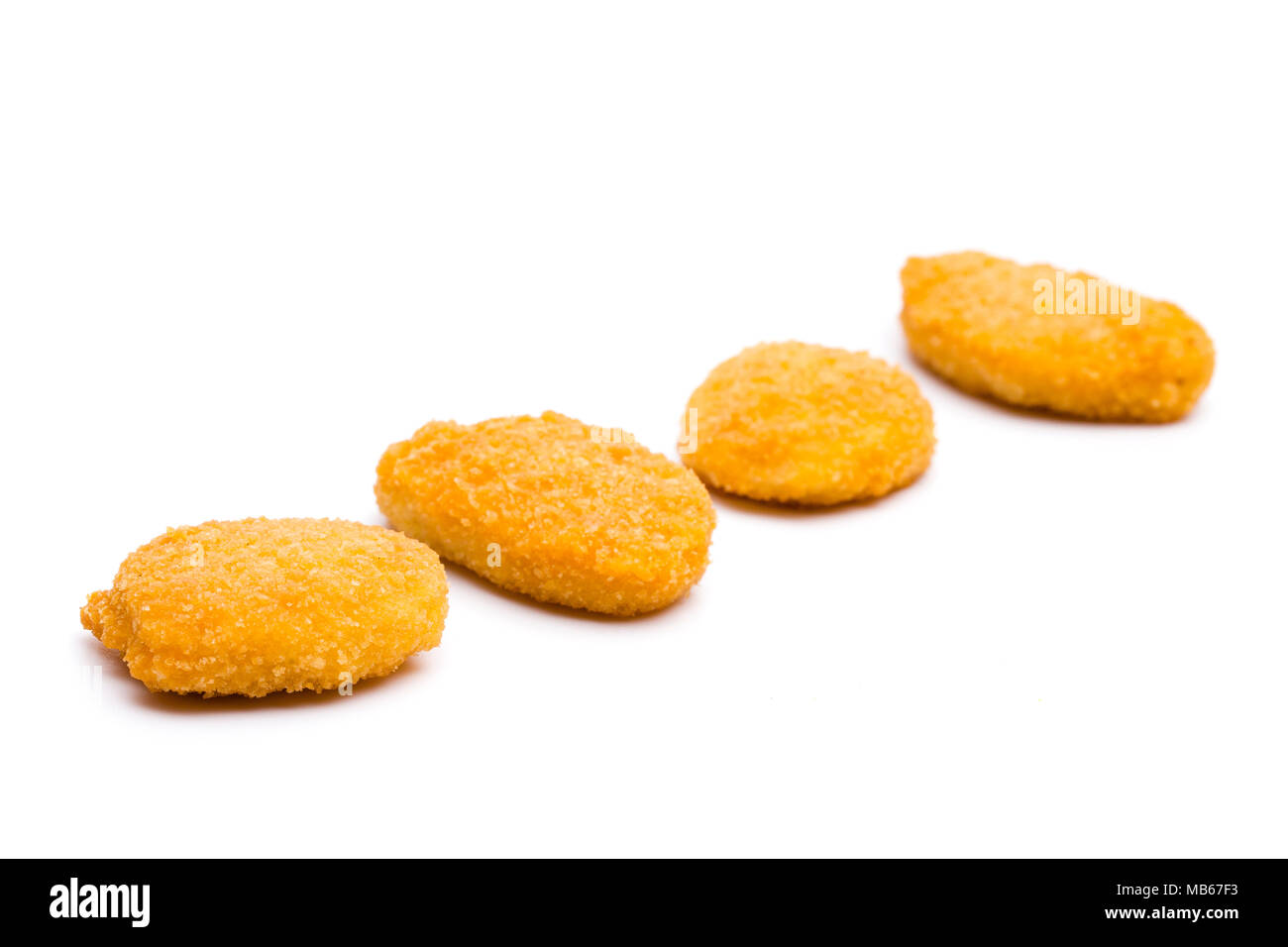 Chicken Nuggets Isolated on a White Background Stock Photo - Alamy