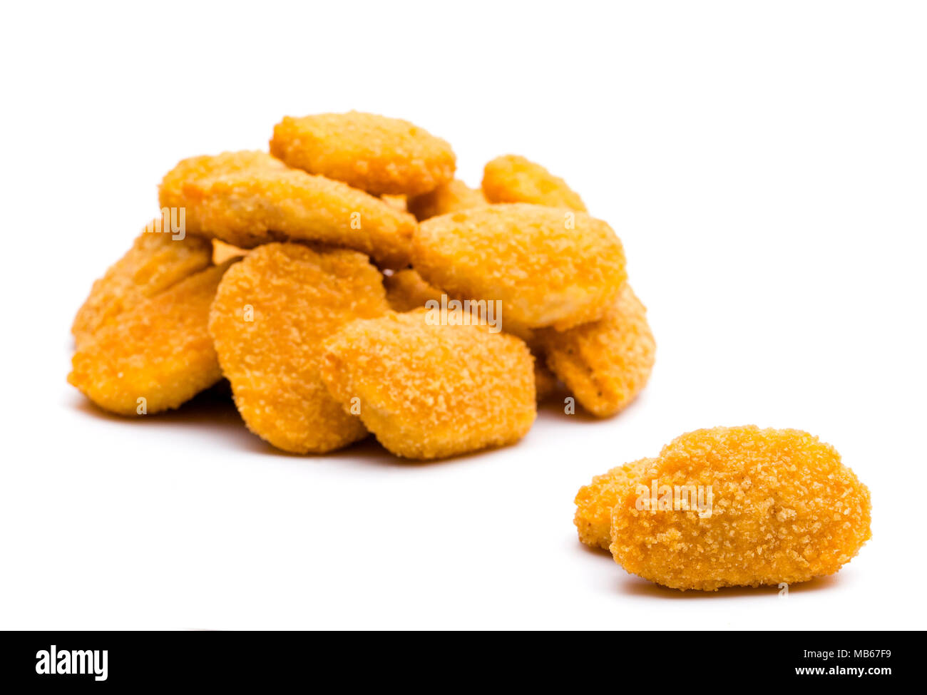 Chicken Nuggets Isolated on a White Background Stock Photo - Alamy