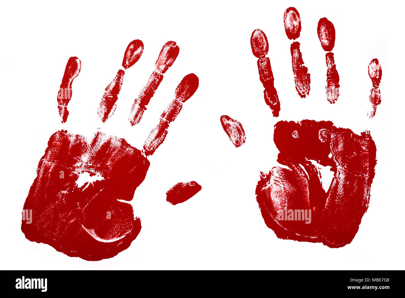 Two red handprints hi-res stock photography and images - Alamy