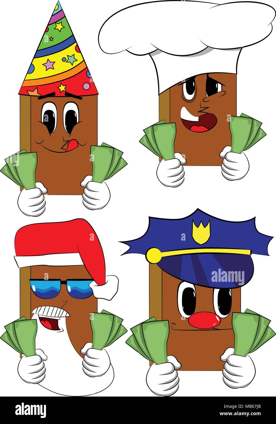 Books holding or showing money bills. Cartoon book collection with ...