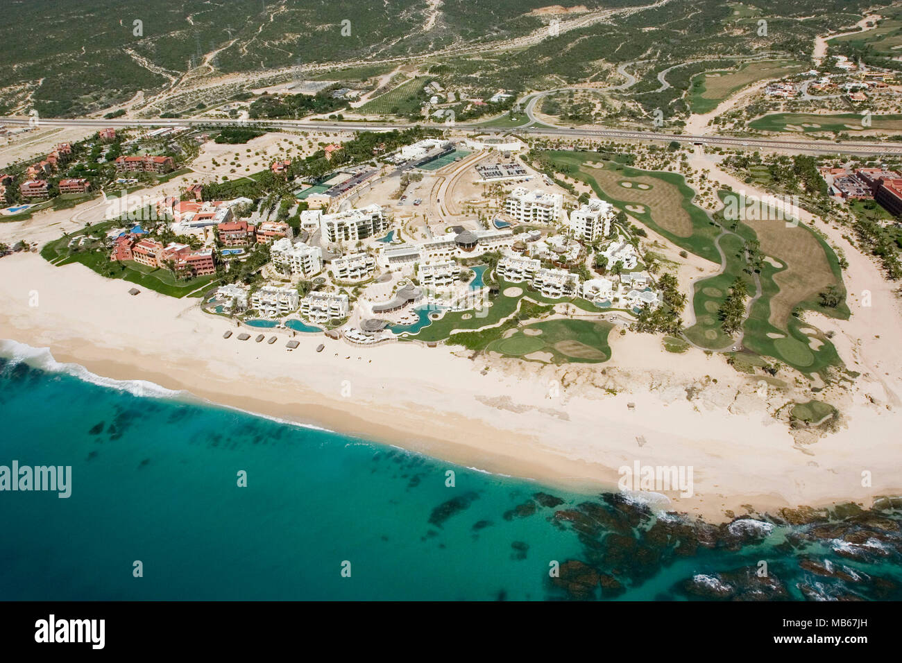 aerial view of hotels on the beach Stock Photo - Alamy
