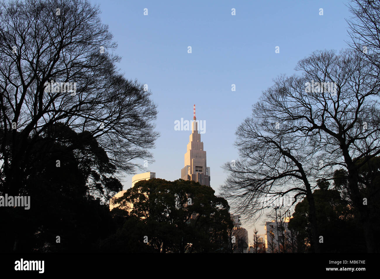 The NTT Docomo Yoyogi Building (4th tallest), as seen from Meiji Jingu ...