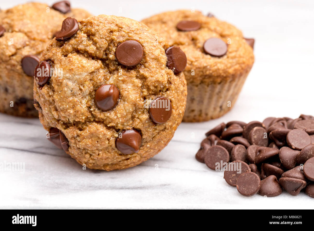 Homemade Chocolate Chip Muffins Stock Photo - Alamy