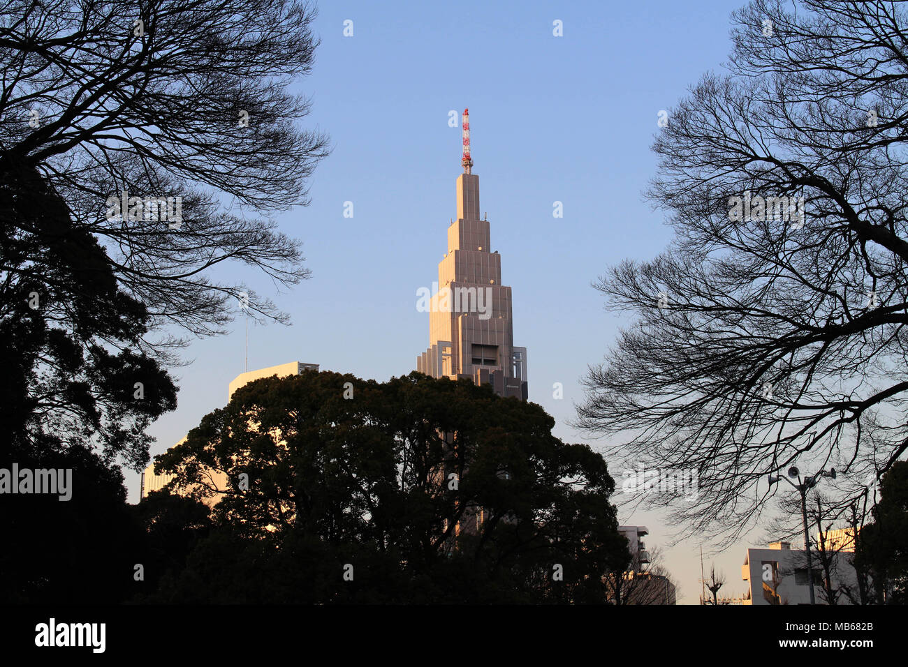 The NTT Docomo Yoyogi Building (4th tallest), as seen from Meiji Jingu ...