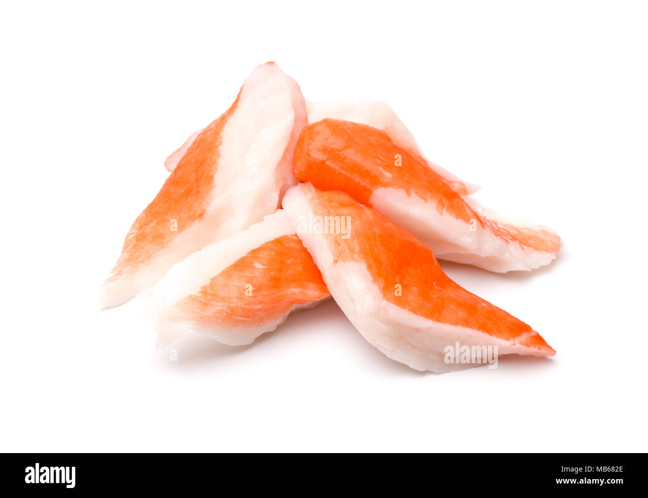 Imitation Crab Isolated on a White Background Stock Photo - Alamy