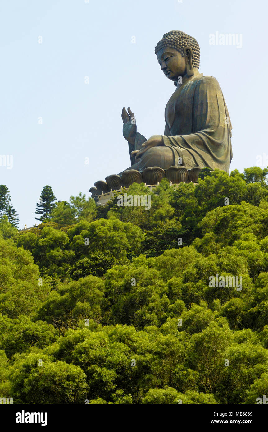 Big Buddha at Po Lin monastery, Lantau Island, Hong Kong Stock Photo ...
