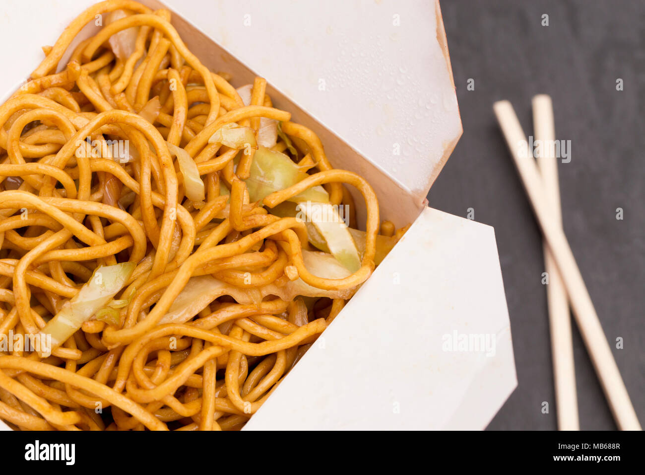 Chow Mein Noodles in a Take Out Container Stock Photo - Alamy