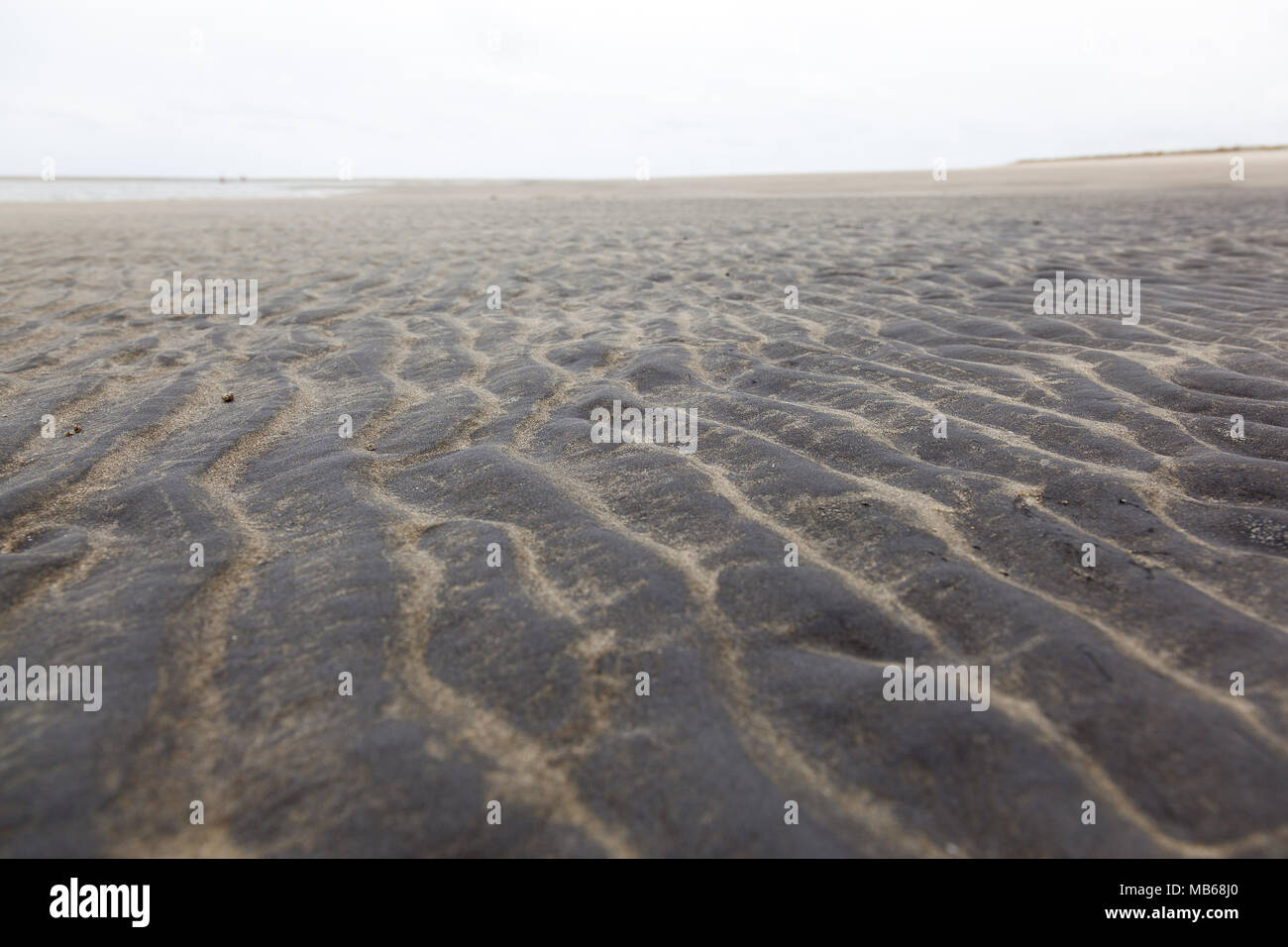 Textures and reliefs formed by water on beach sand Stock Photo - Alamy