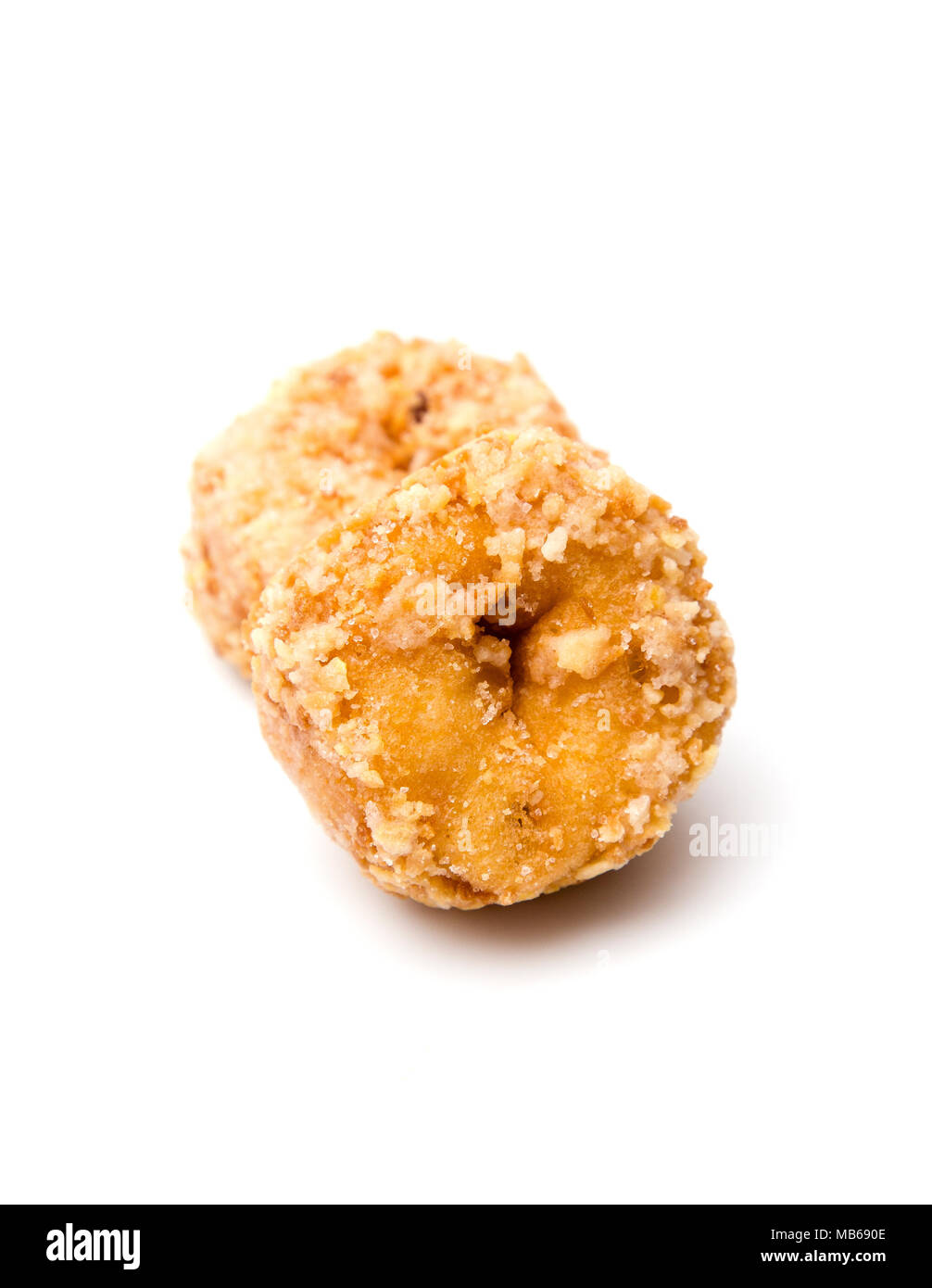 Small Coconut Donuts on a White Background Stock Photo - Alamy