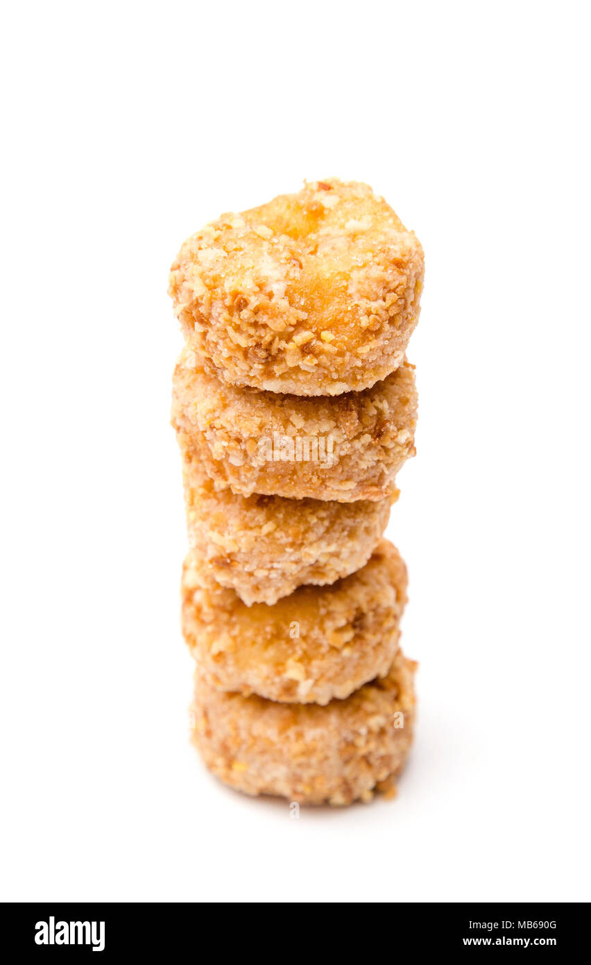 Small Coconut Donuts on a White Background Stock Photo - Alamy