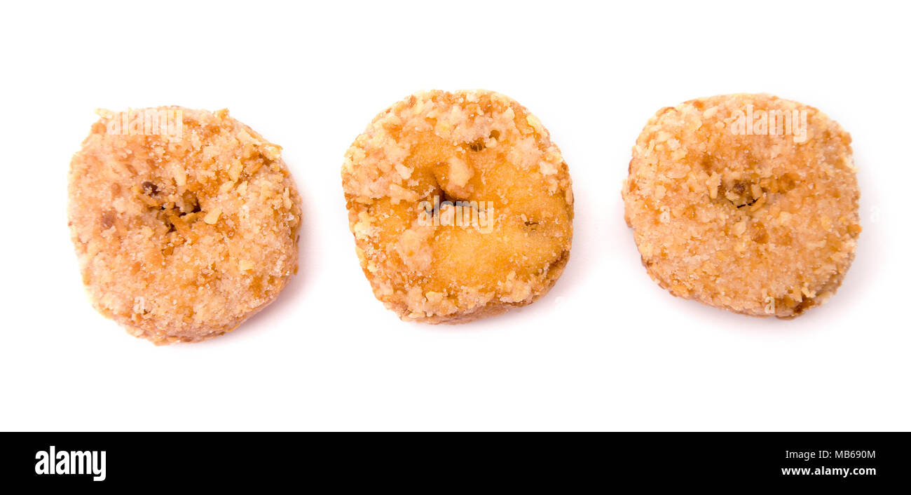 Small Coconut Donuts on a White Background Stock Photo - Alamy