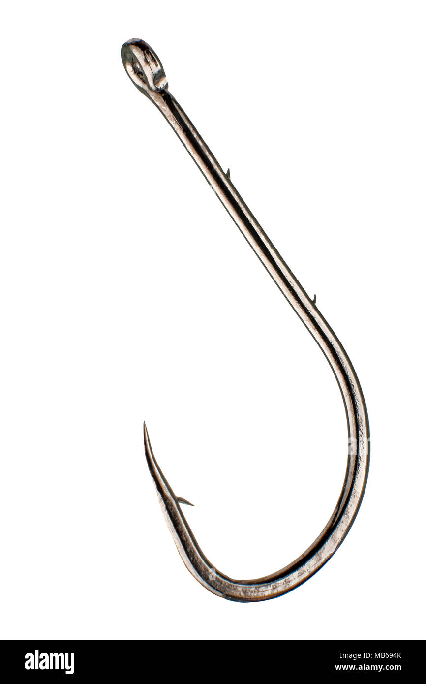 single fish hook isolated on white background Stock Photo - Alamy