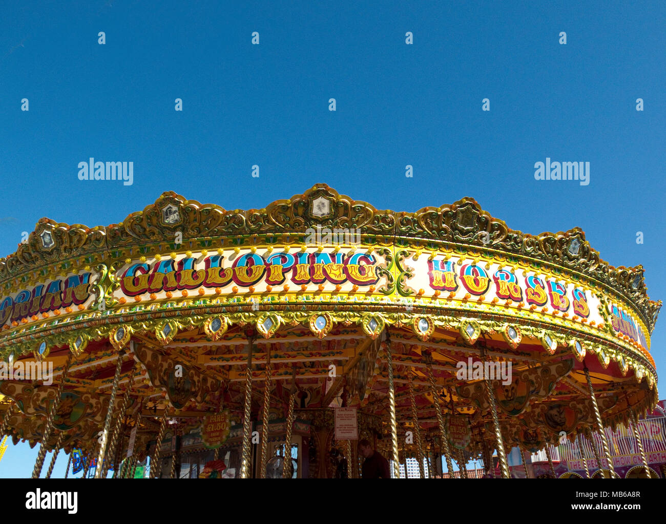 Fairground gallopers horse carousel roundabout hi-res stock photography ...