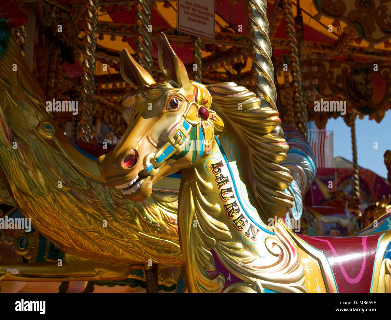 Fairground gallopers horse carousel roundabout hi-res stock photography ...