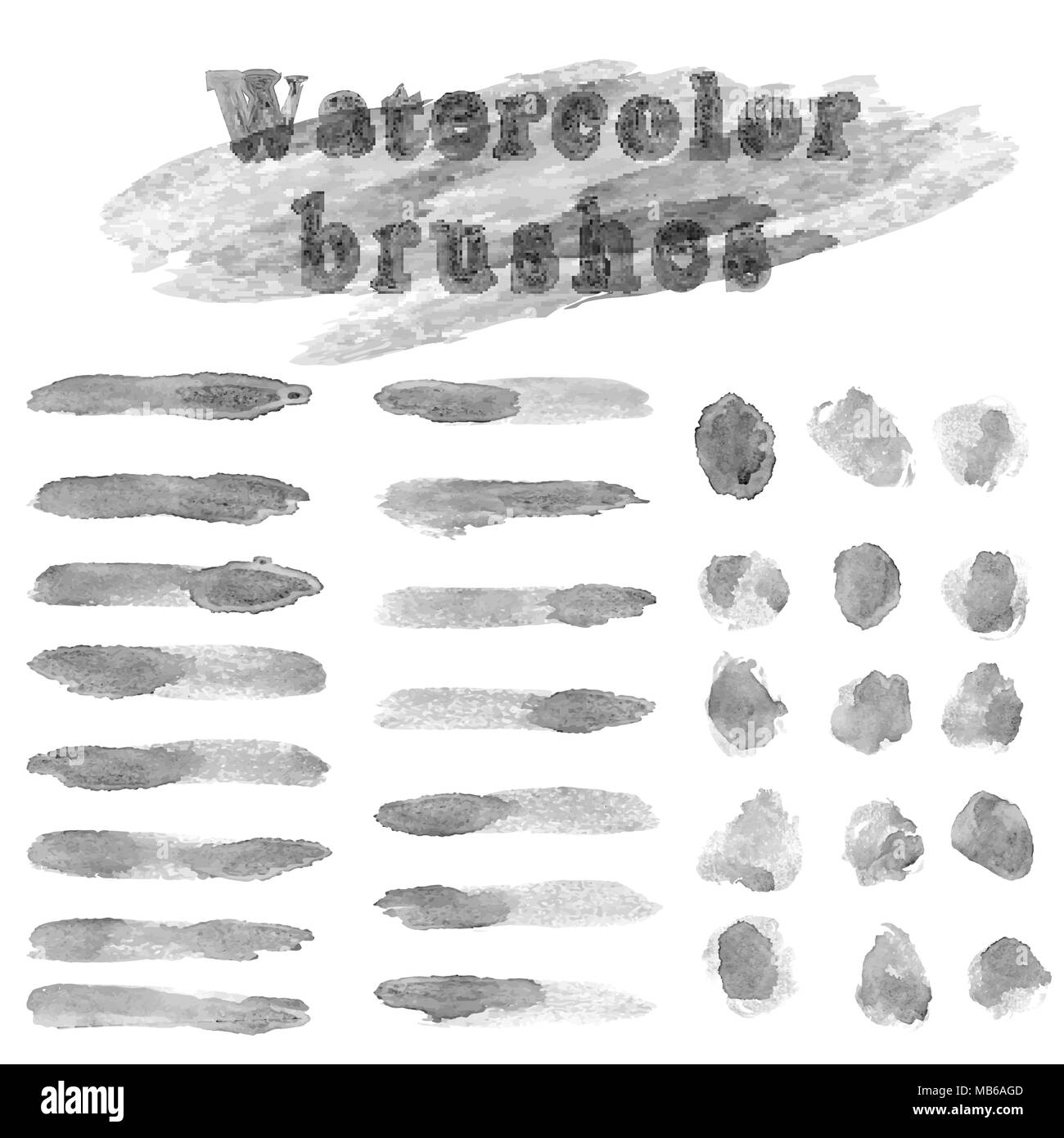 set of water color brushes Stock Vector Image & Art - Alamy