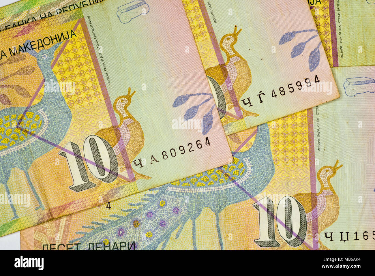 Close-up MACEDONIA CURRENCY, Macedonian denar Bank note Stock Photo - Alamy