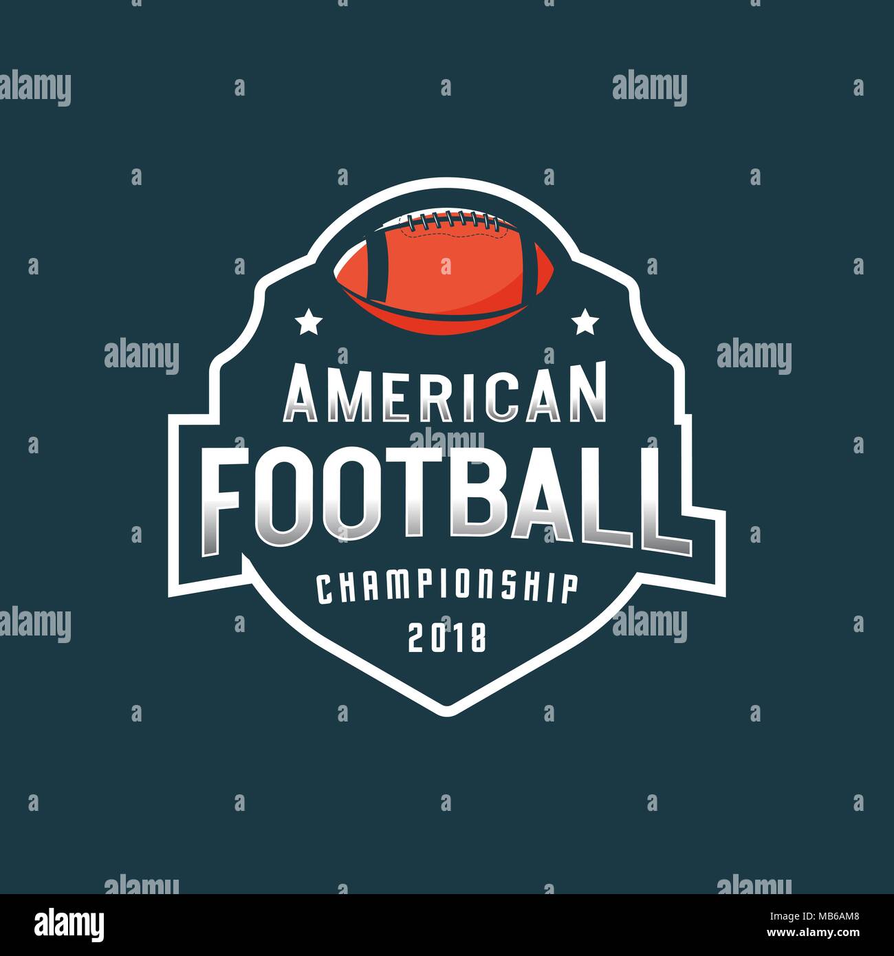 american football logo. sport emblem, badge. vector illustration Stock ...