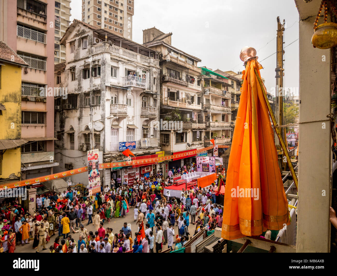 Mumbai, India - March 18, 2018: Traditional Gudi displayed outside old ...