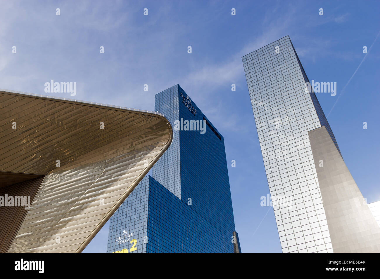 Rotterdam, the Netherlands - 7 April 2018: modern buildings and ...
