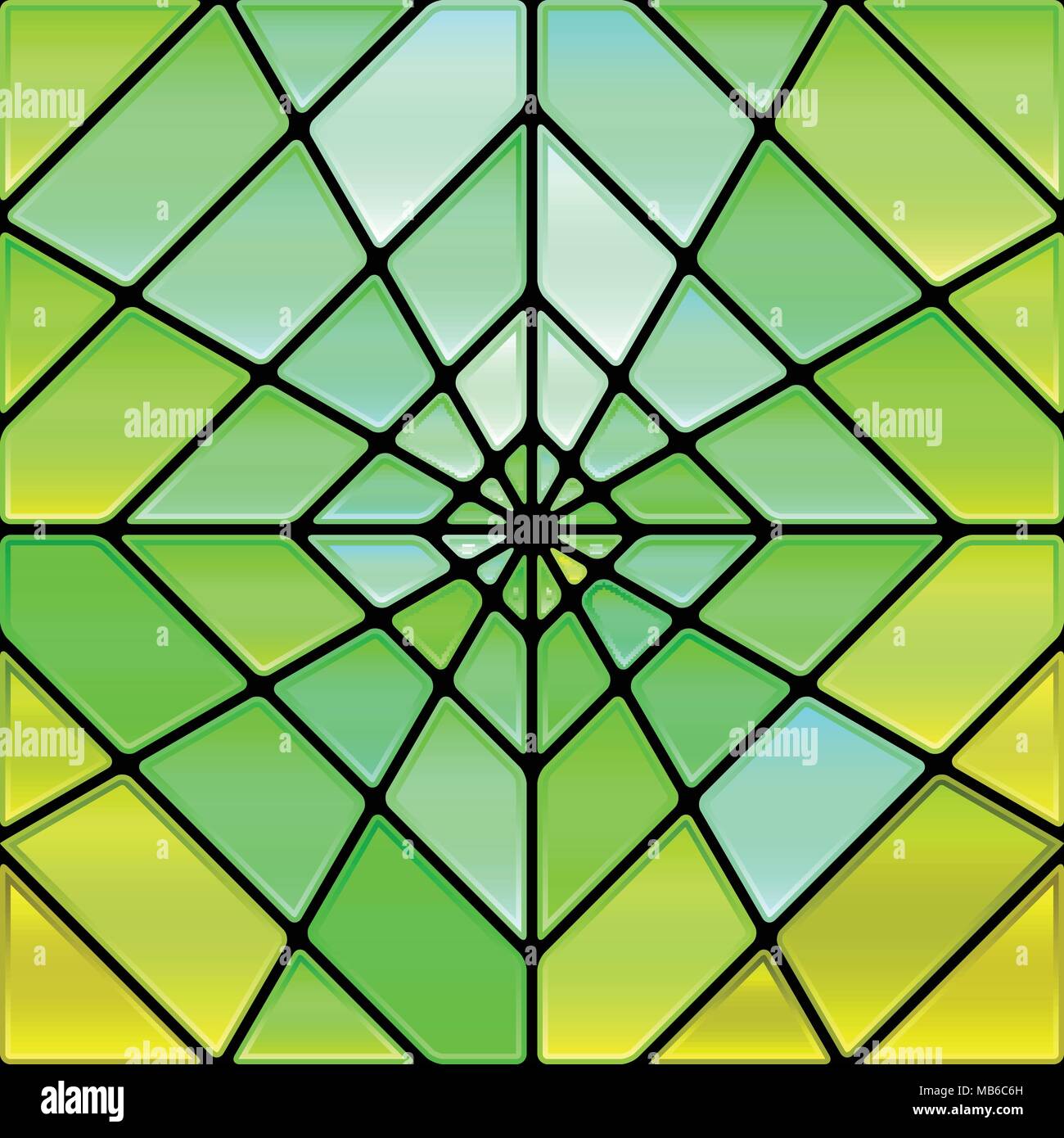 abstract vector stained-glass mosaic background - green and yellow ...