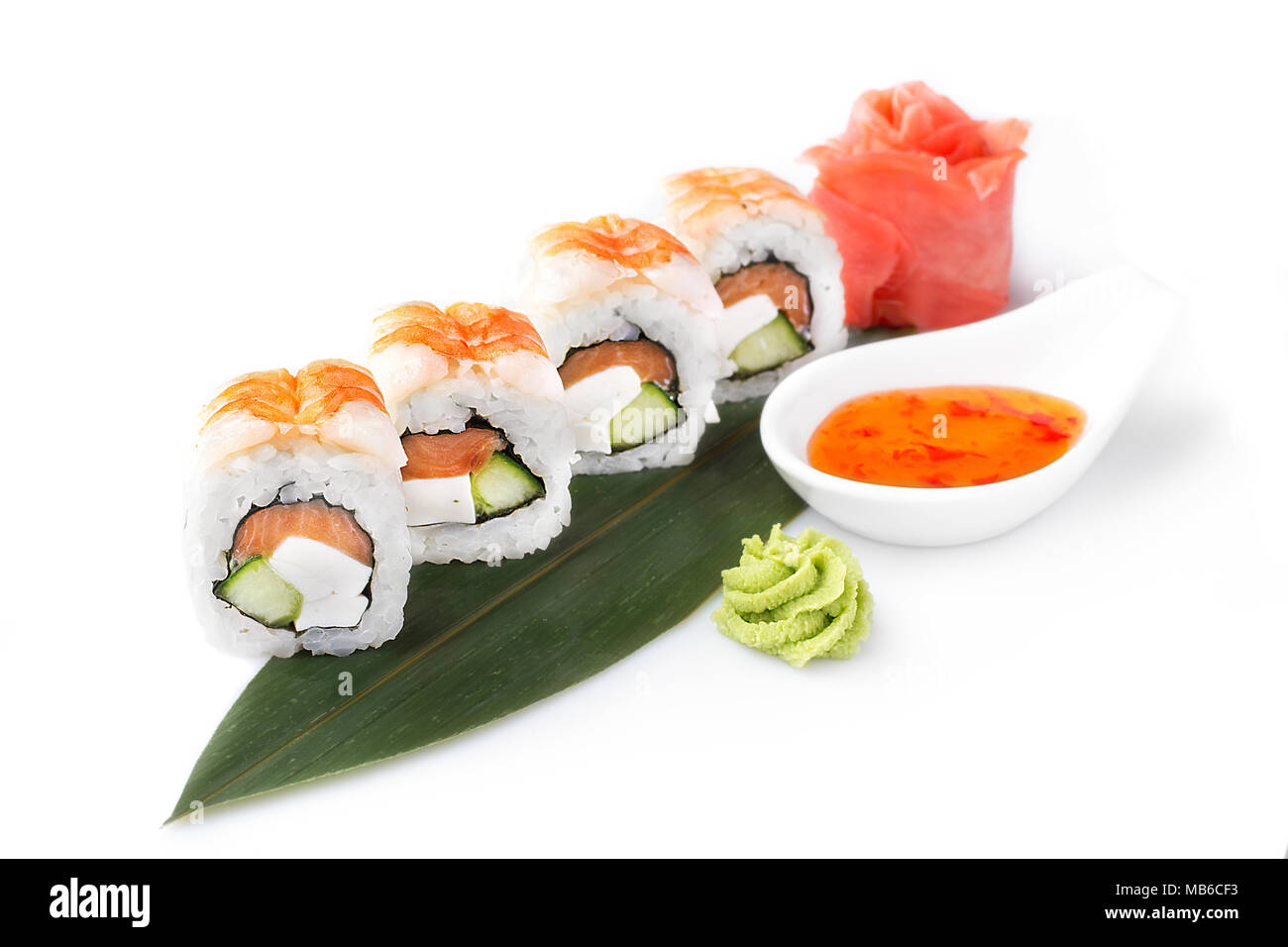 Sushi roll turned on a white background. Sushi Japanese food in a ...