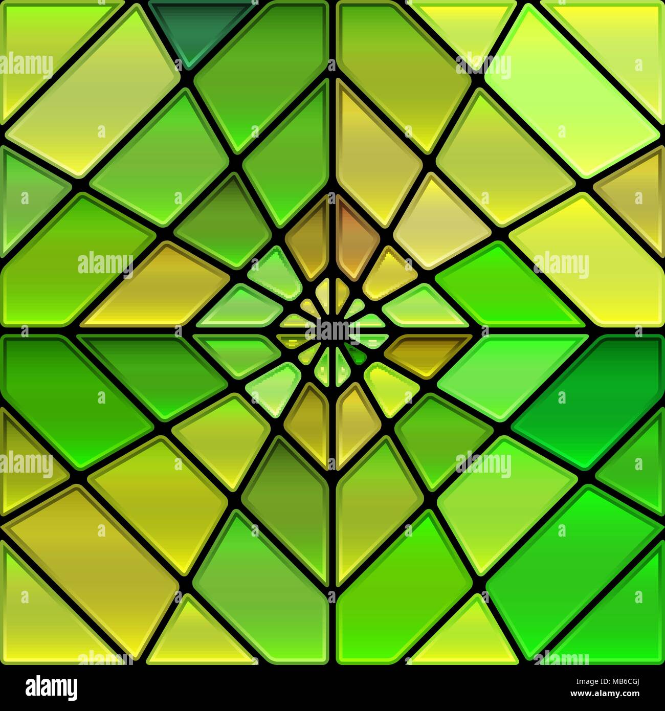 abstract vector stained-glass mosaic background - green and yellow ...