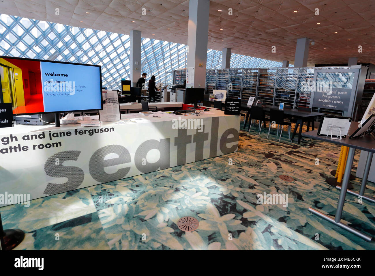 Central Library, Seattle, Washington. interior of a library Stock Photo ...