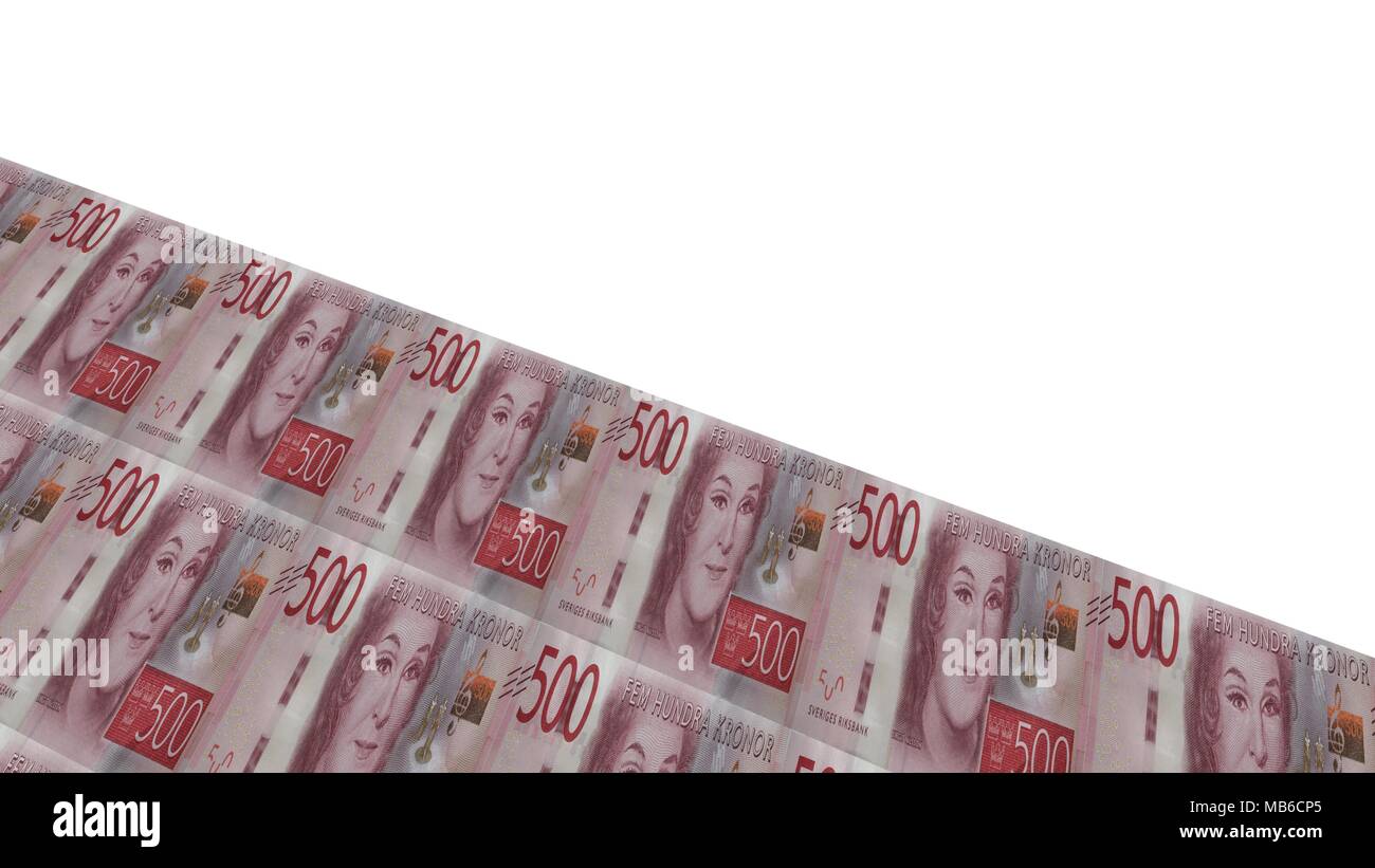 3d rendering of a Swedish 500 Krona note in rows Stock Photo - Alamy